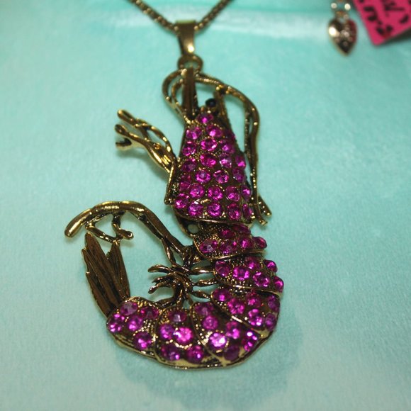 unbranded | Jewelry | Nwt Sea Life Pink Crystal Shrimp Necklace | Poshmark